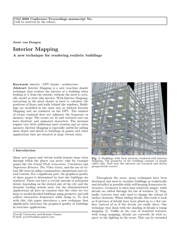 Interior Mapping | PDF | Texture Mapping | Rendering (Computer Graphics) Interior Mapping | PDF | Texture Mapping | Rendering (Computer Graphics)