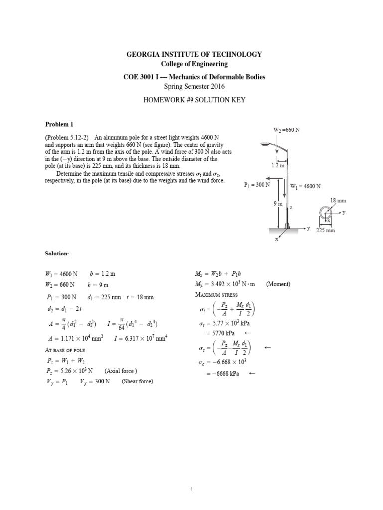HW9_SOLUTION | Download Free PDF | Stress (Mechanics) | Mechanical Engineering