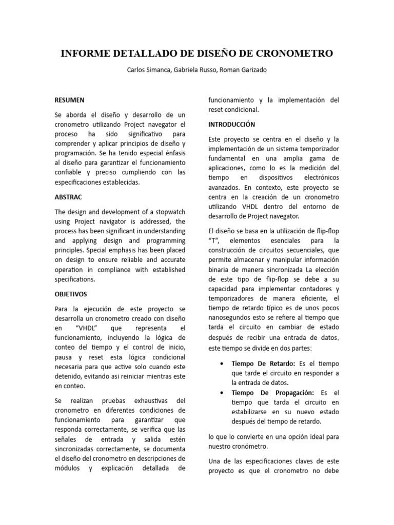 CRONOMETRO (Recuperado Automáticamente) | PDF | Vhdl | Ingeniería Informática