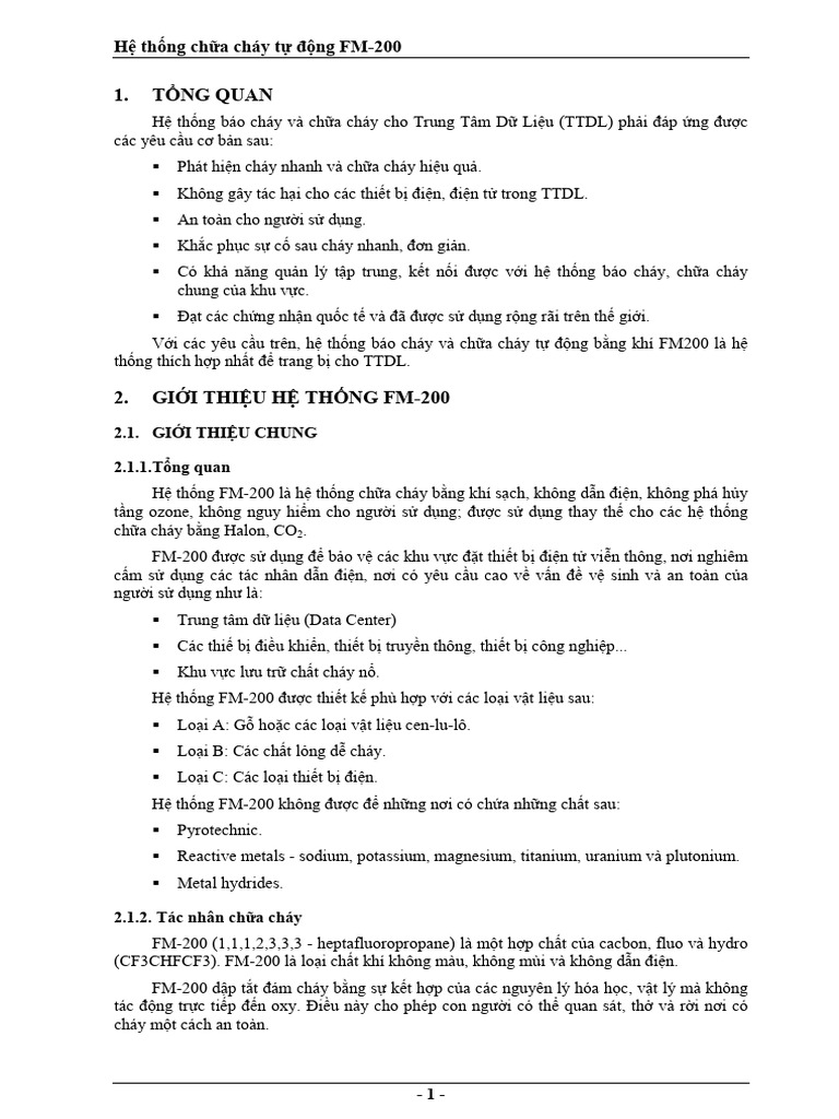 Gioi Thieu He Thong Chua Chay FM200 | PDF
