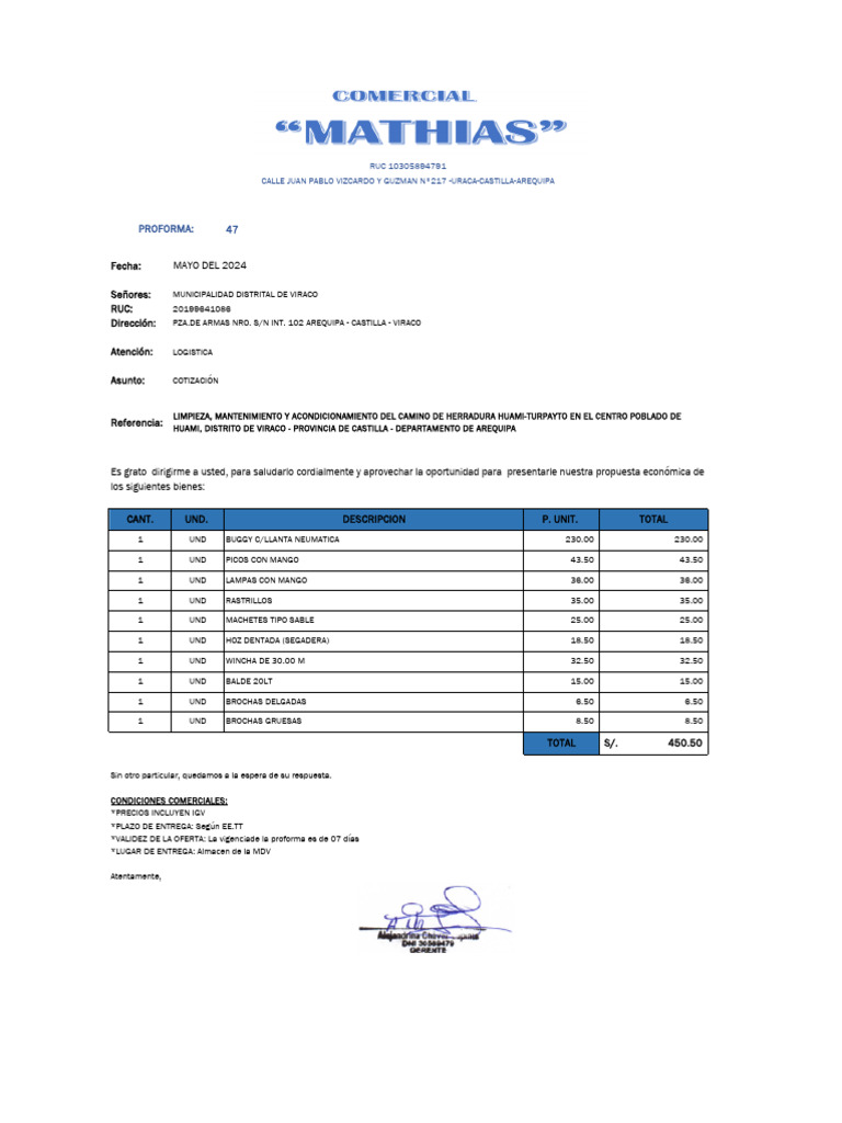 Cotizacion 047 - MDV | PDF