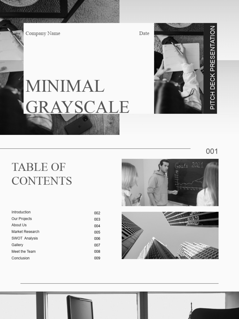 Minimalist Grayscale Pitch Deck Presentation | PDF | Cyberspace | Internet