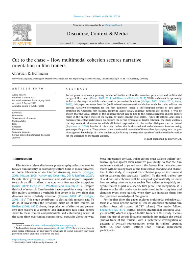 How Multimodal Cohesion Secures Narrative | PDF | Genre | Linguistics