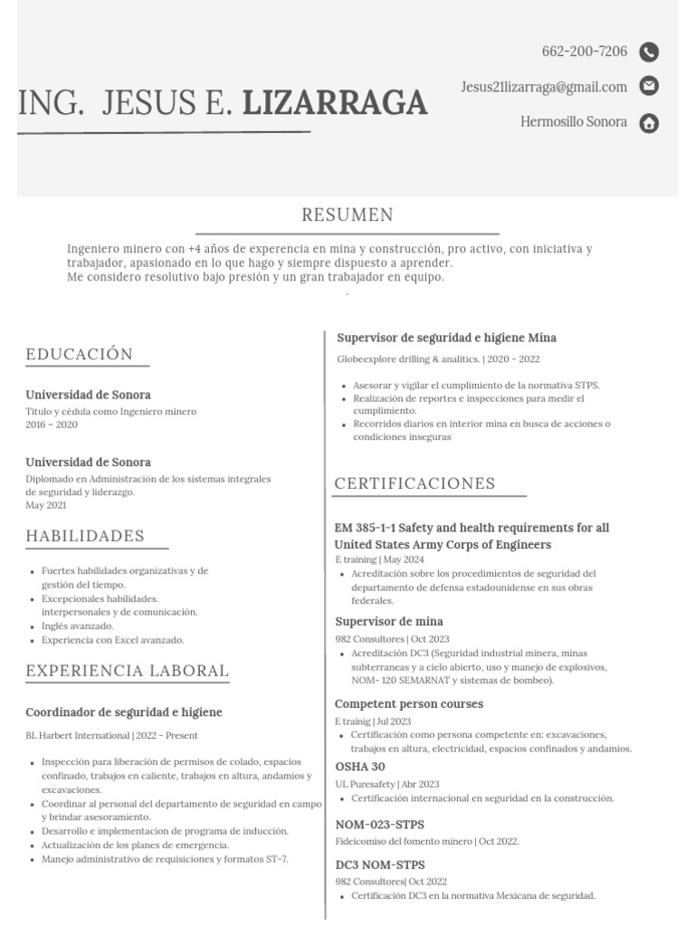 Jesus E. Lizarraga CV | PDF