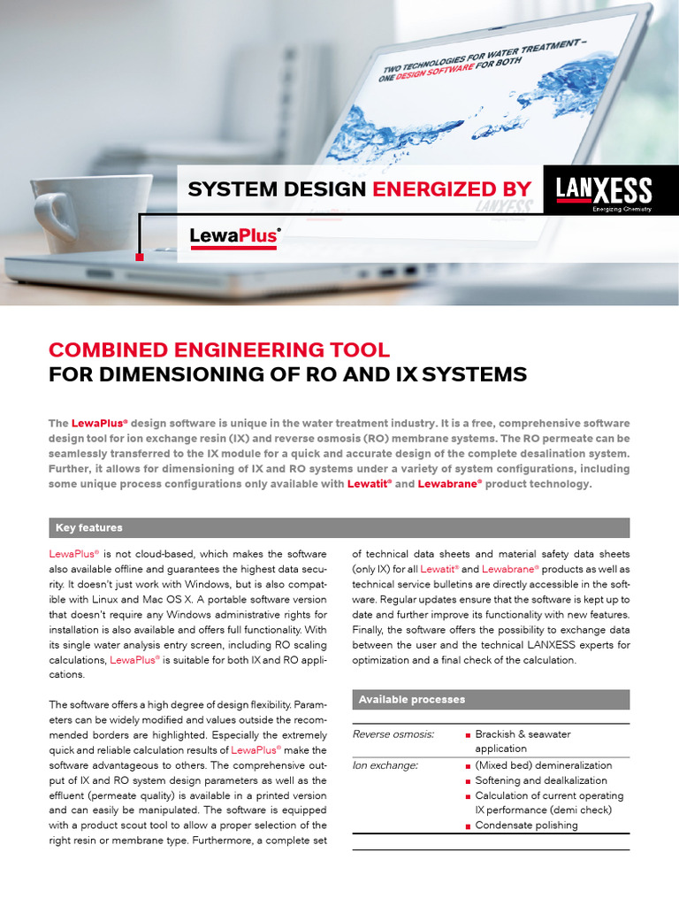Systemdesign Lewaplus en | PDF | Membrane | Ion Exchange