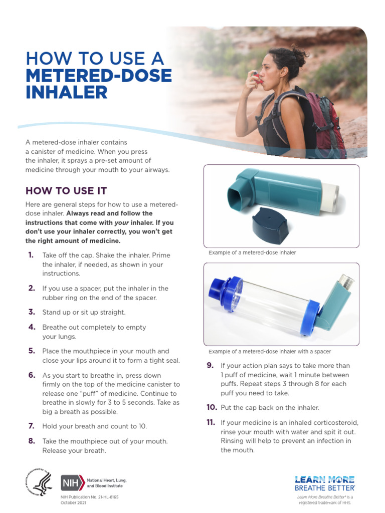 How to Use a Metered Dose Inhaler 21 HL 8165 | PDF | Respiratory System ...