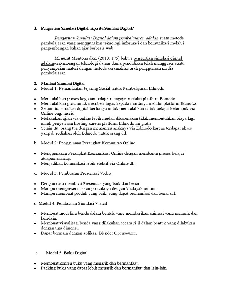 Pengertian Simulasi Digital Kelas 12 TKJ | PDF | Seni | Komputer