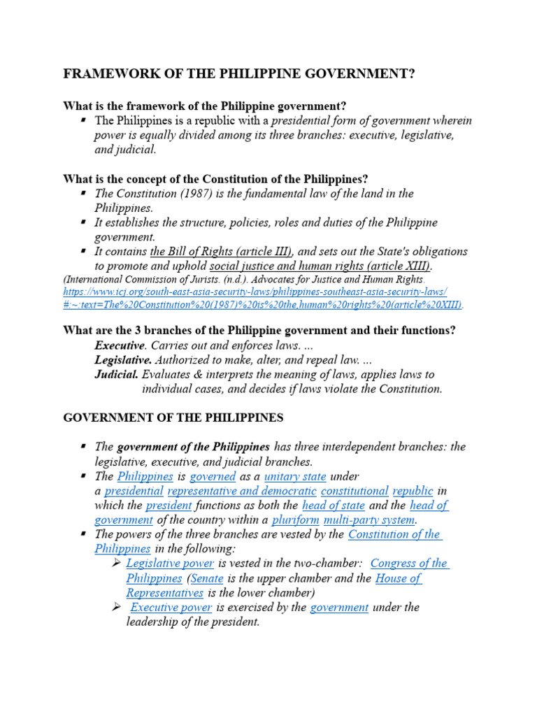 Philippine-government | PDF | Presidents Of The United States ...