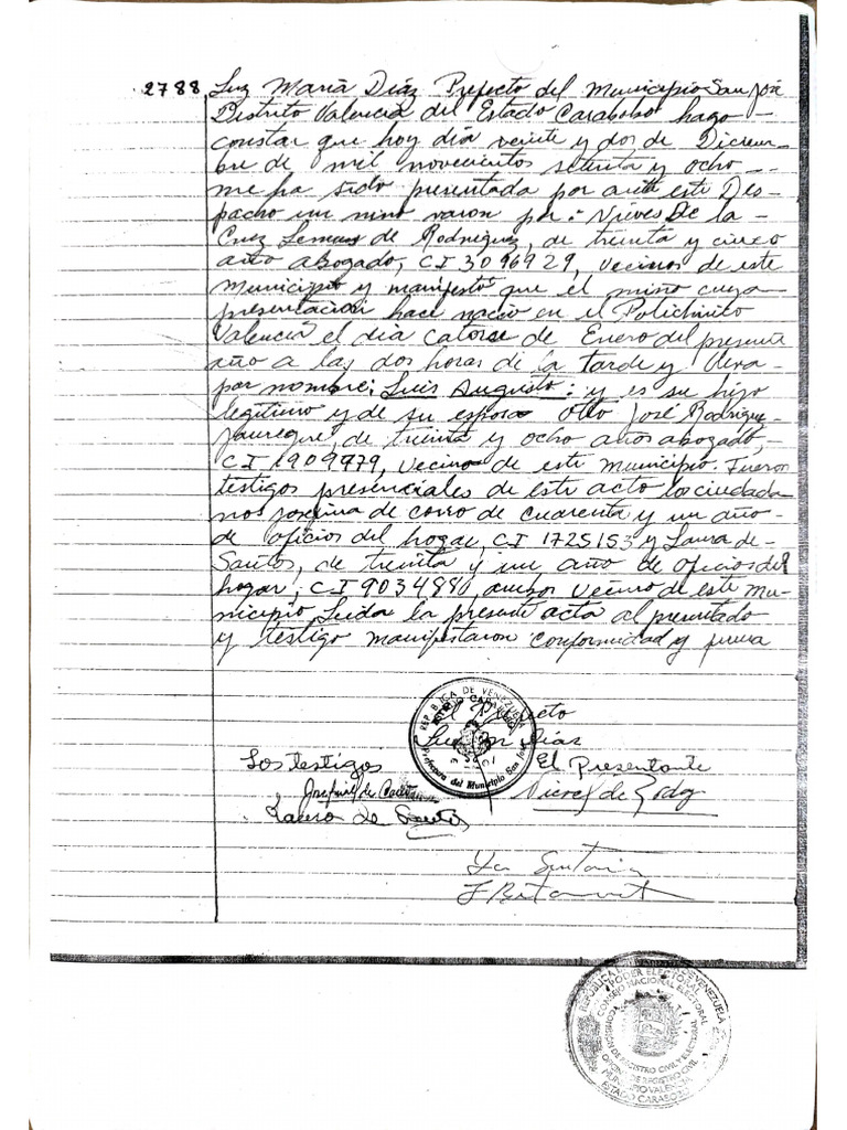 Acta Nac Luis Rodriguez | PDF