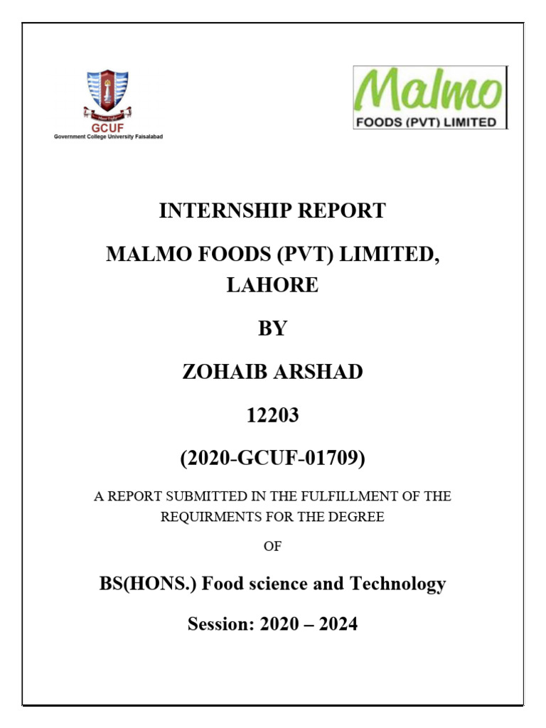 ZOHAIB ARSHAD Malmo Foods Report | PDF | Milk | Titration