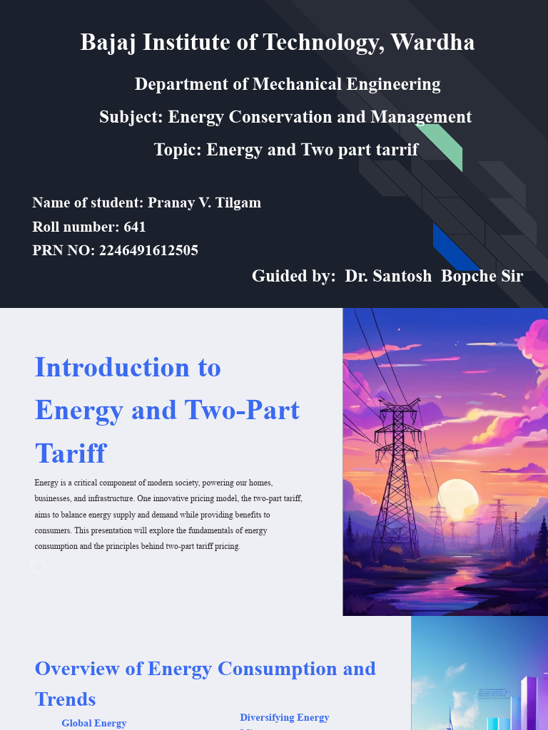 Bajaj Institute of Technology, Wardha | PDF | Energy Conservation | Tariff