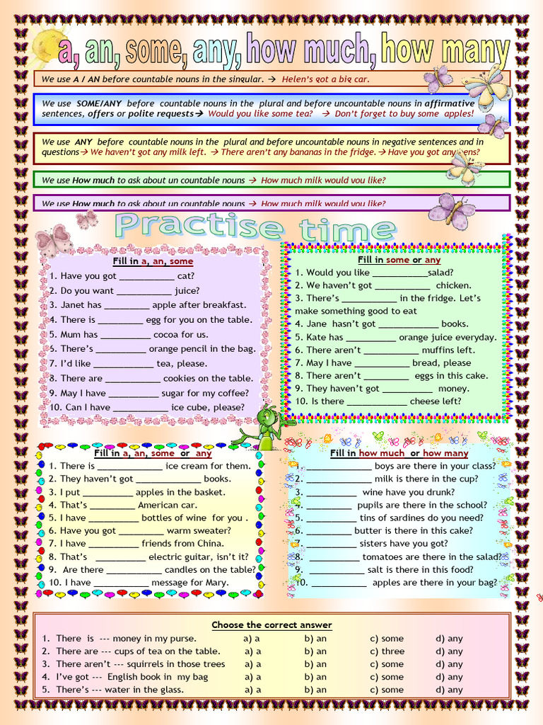 A An Some Any Much Many | Download Free PDF | Noun | Linguistics