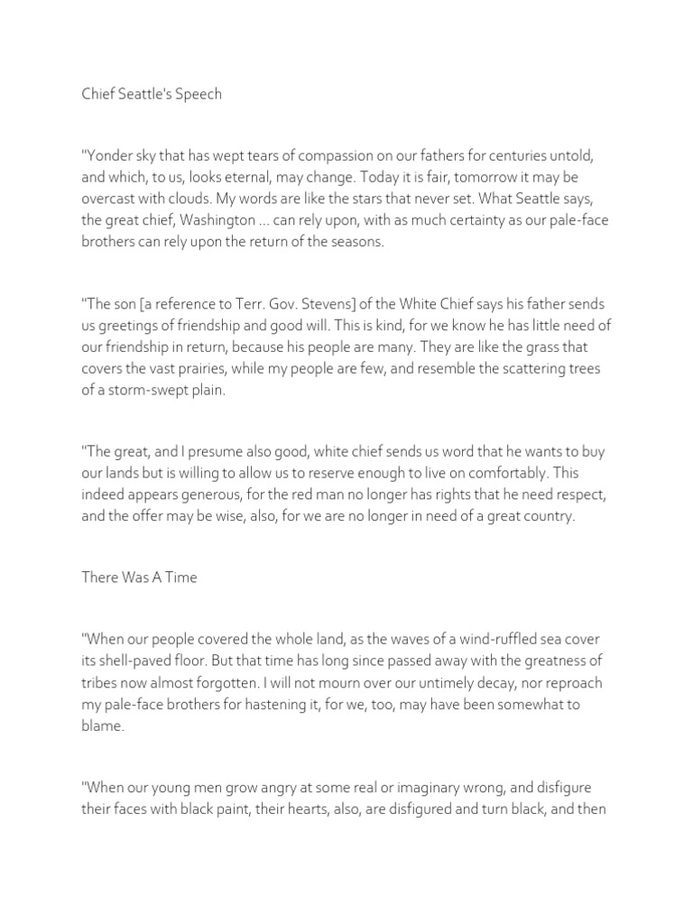 Chief Seattle | PDF