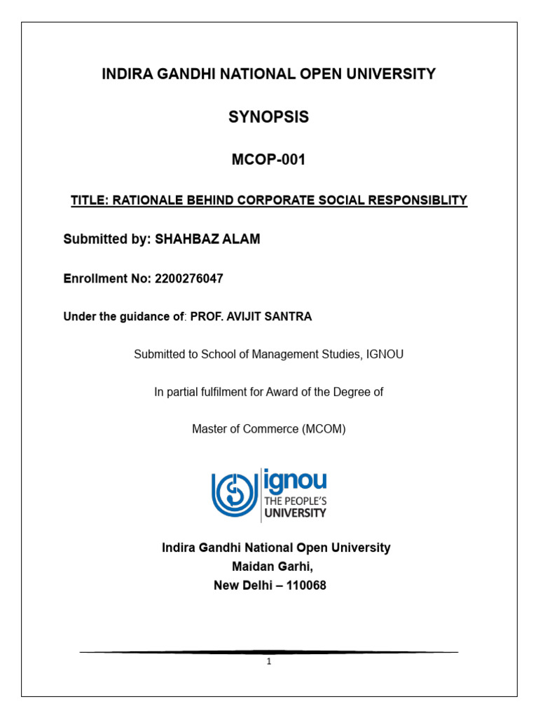 CRS Project Work PDF | PDF | Corporate Social Responsibility ...