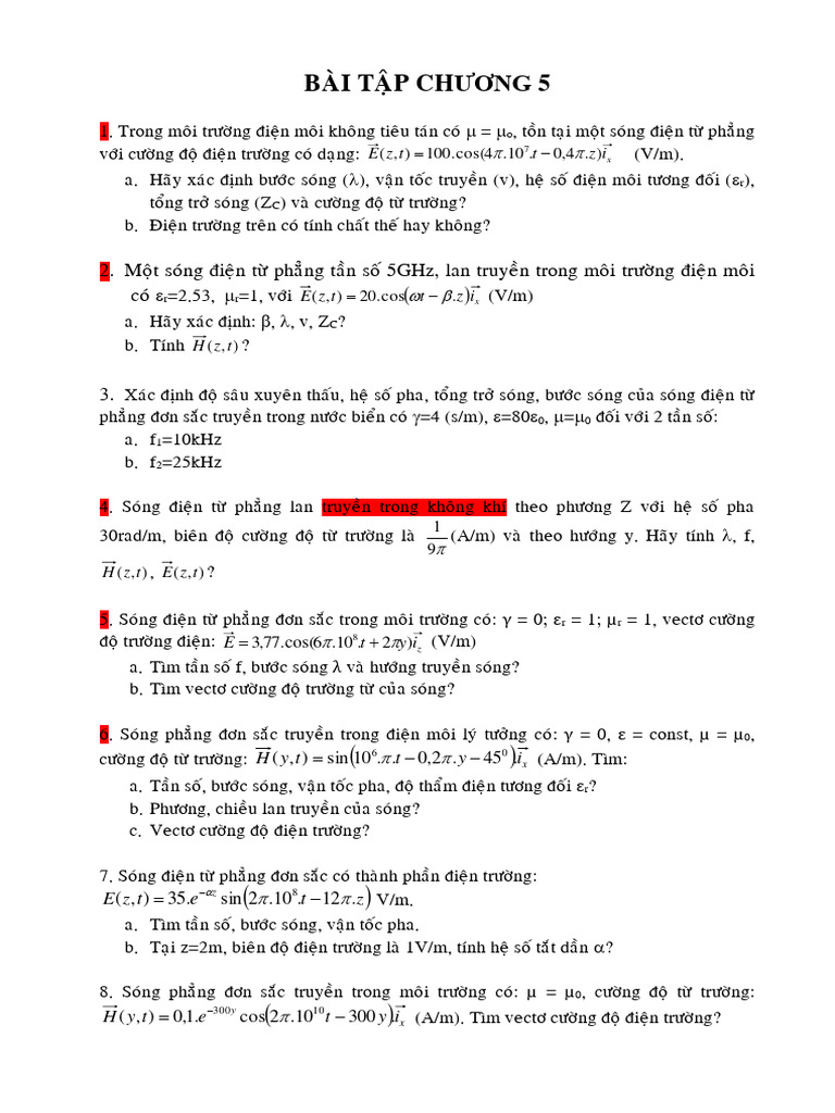 Bai Tap Chuong 5 | PDF