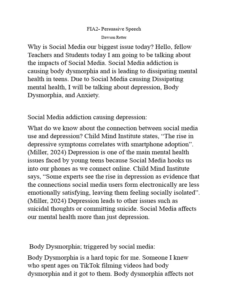 FIA1 Persuasive Speech | Download Free PDF | Social Media | Popular ...