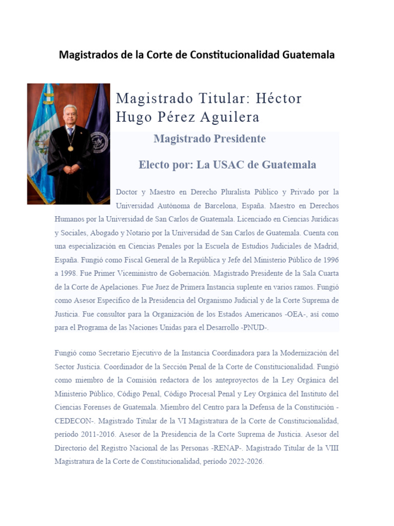 Magistrados De La Corte De Constitucionalidad Guatemala Pdf