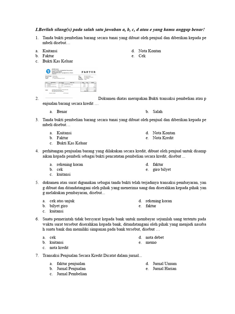 Soal Umkm Keals Xi Akl | PDF