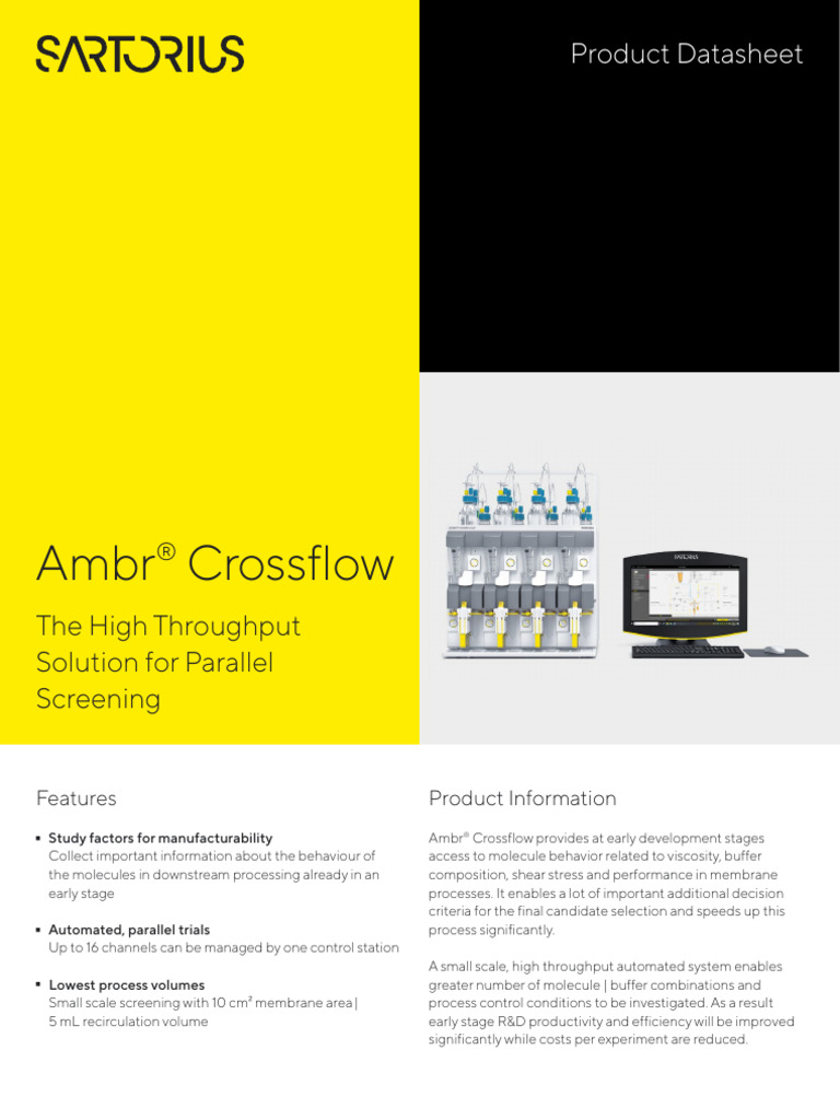 Data Ambr Crossflow spc2084 e PDF Data | Download Free PDF | Membrane