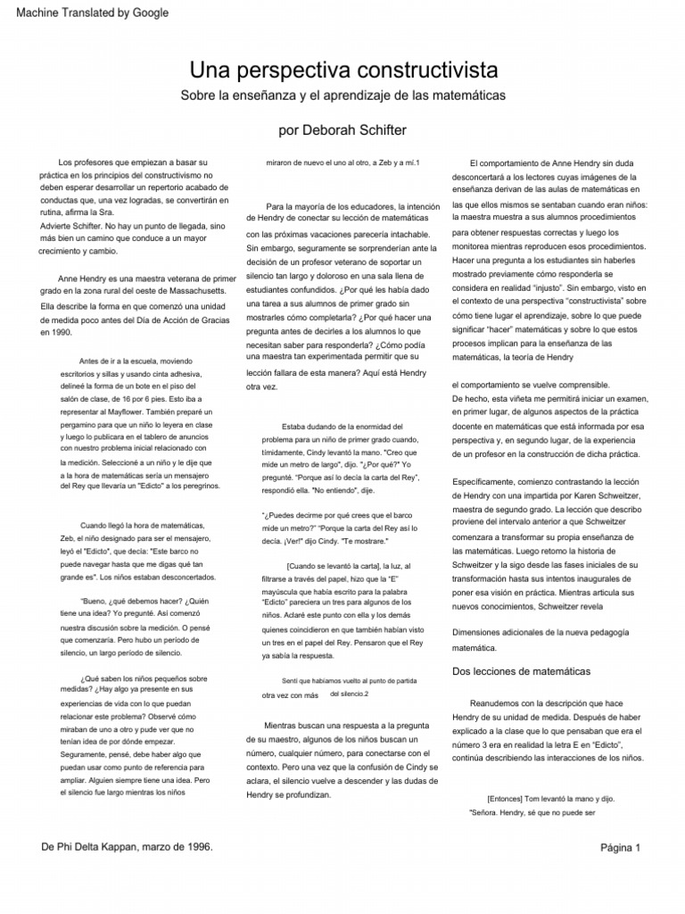 A Constructivist Perspective 3 | Descargar gratis PDF | Aprendizaje | Enseñando