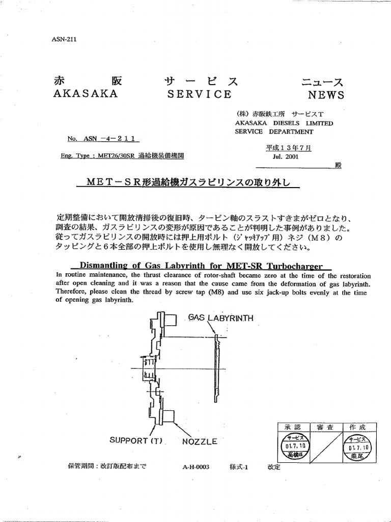 2001.12 ASN-4-211J.E Dismantling of Gas Labyrinth For MET-SR ...