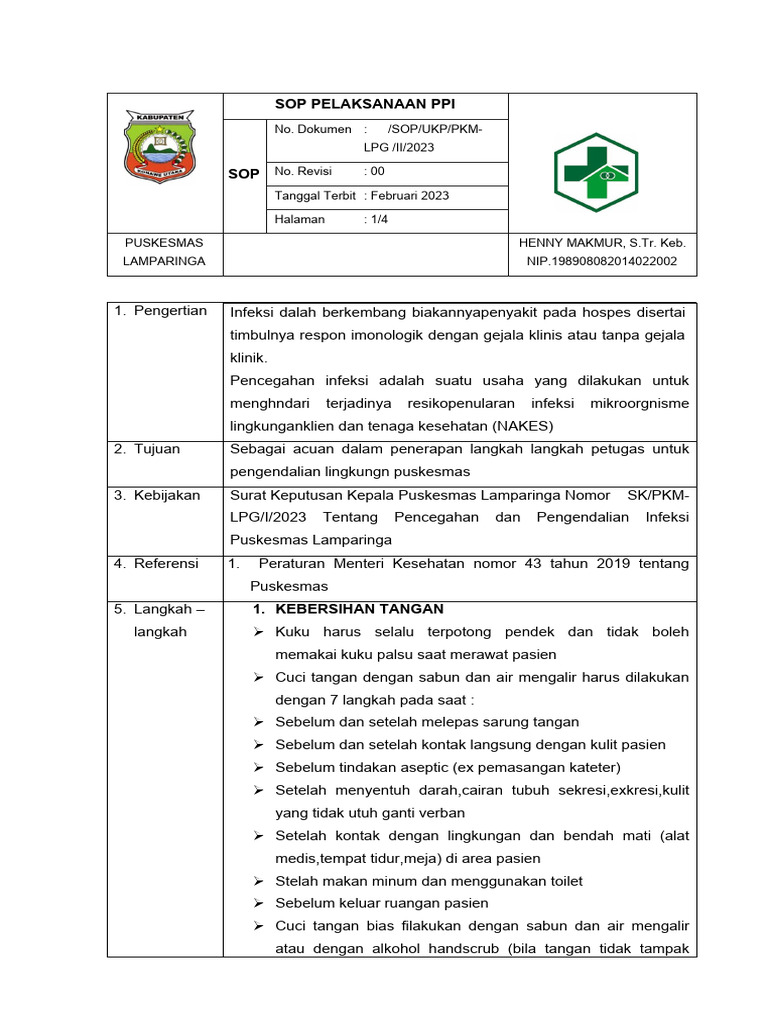 Sop Pelaksanaan Ppi | PDF
