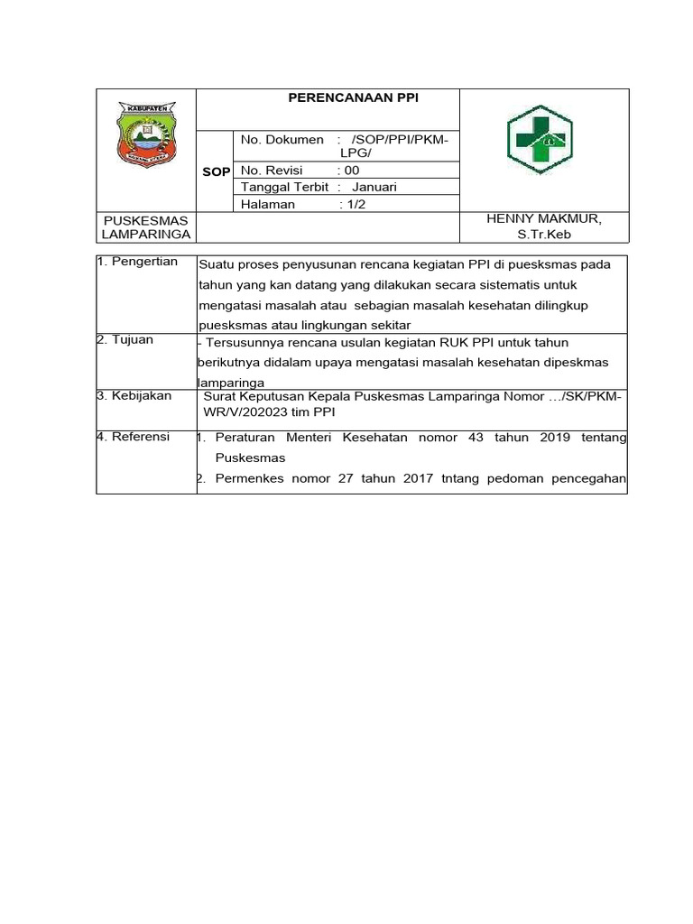 Sop Perencanaan | PDF | Bisnis | Pengembangan Diri