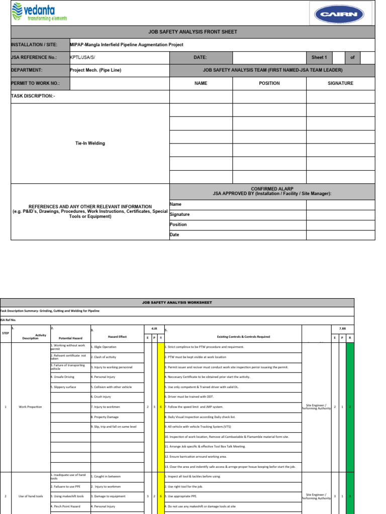 JSA-Tie-In Welding | PDF | Welding | Construction