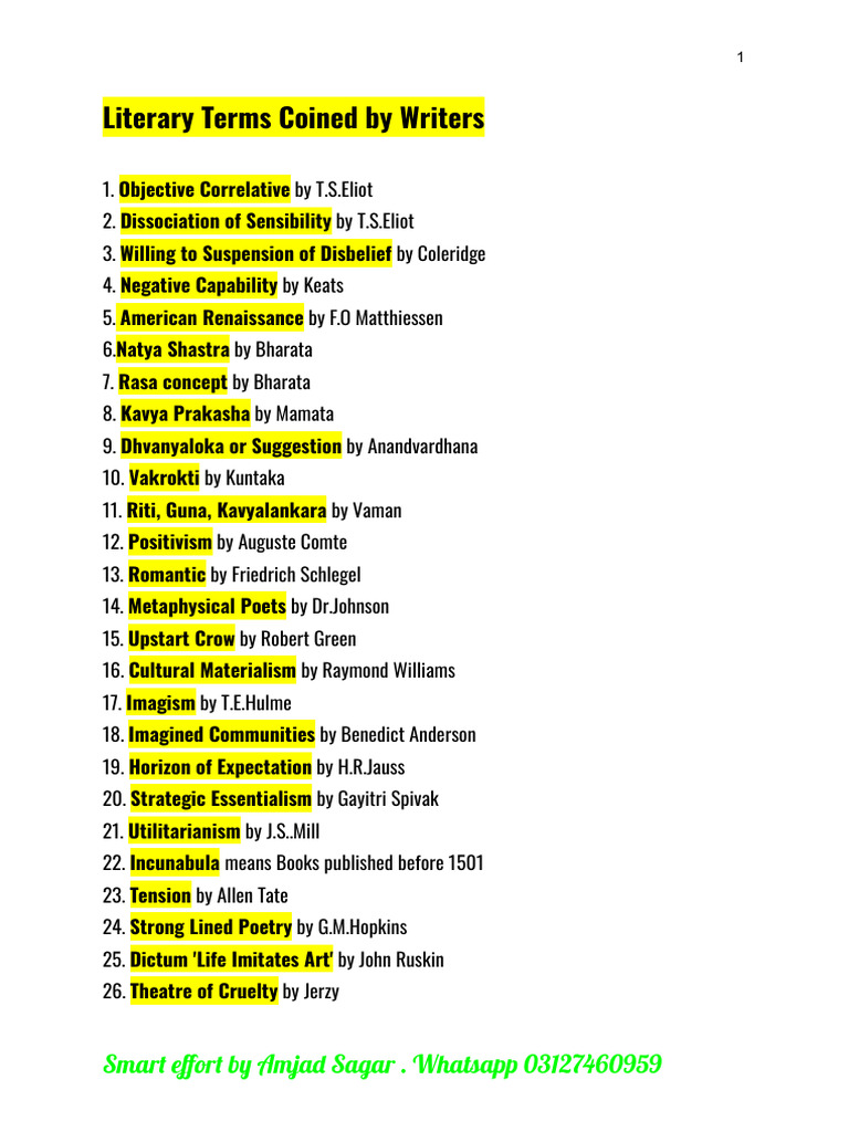 Literary Terms | PDF