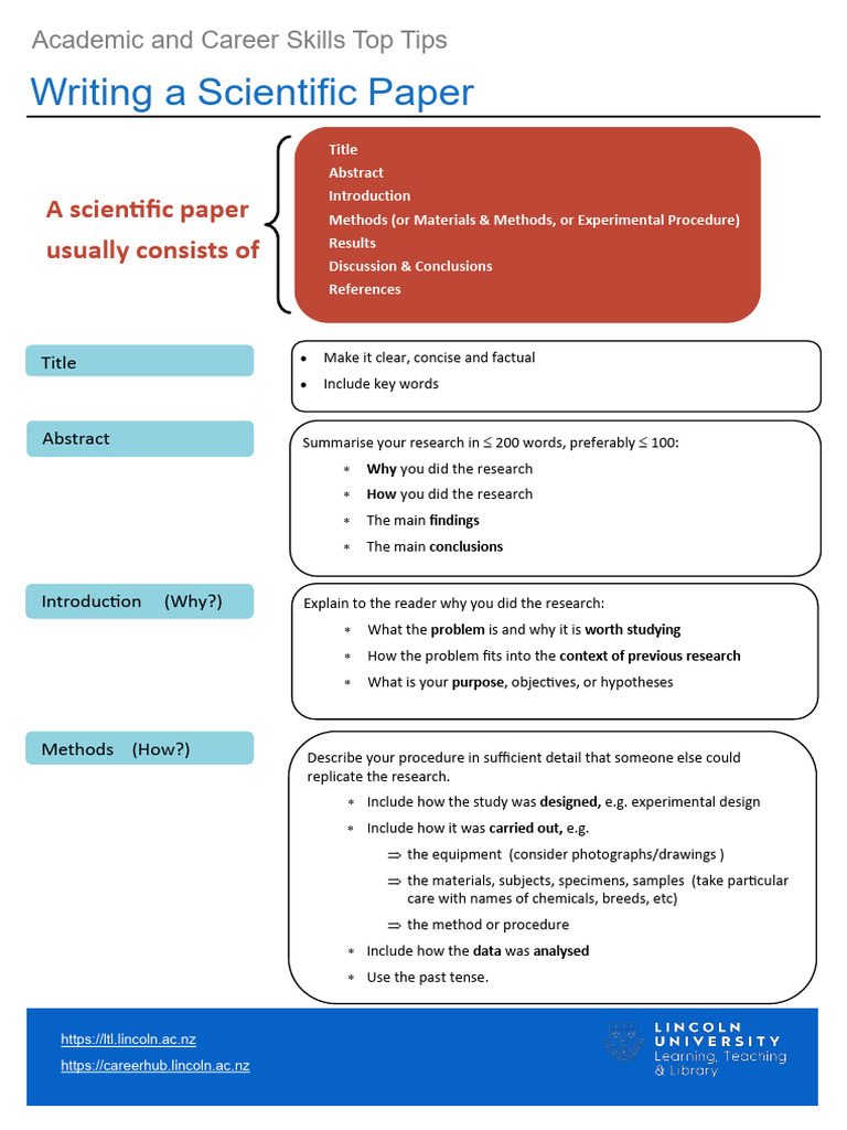 Writing A Scientific Paper | PDF | Methodology | Science