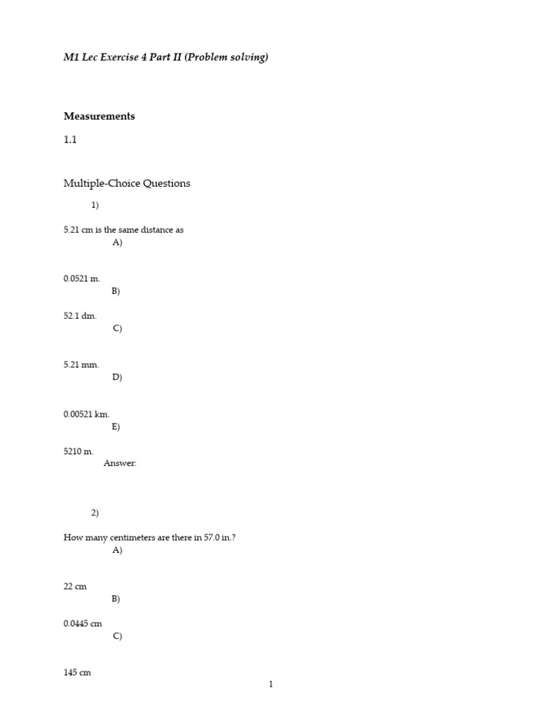 M1 Lec Exercise 4 Part II28 Problem Solving 29 Nokeys | Download Free ...