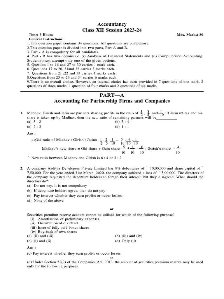 Account Paper 1 | PDF | Balance Sheet | Goodwill (Accounting)