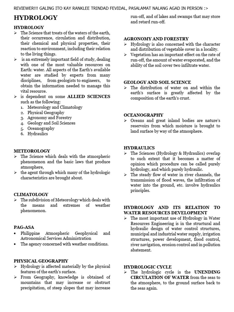 HYDROLOGY | PDF | Precipitation | Humidity