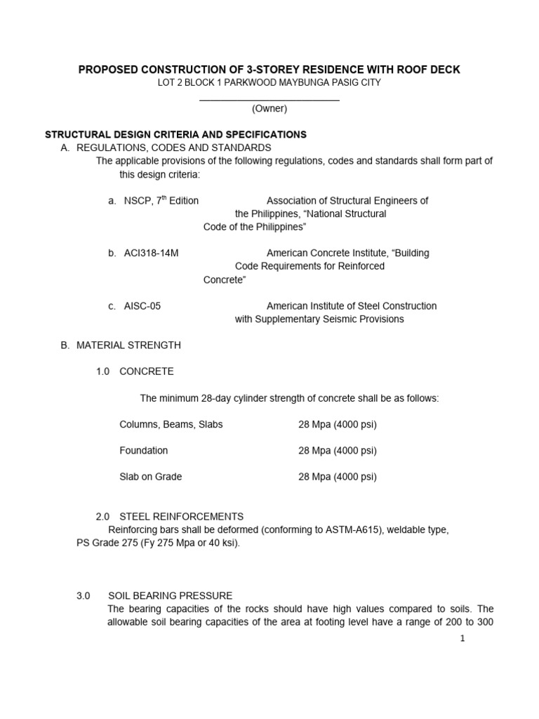Proposed-3-Storey-Building-Pasig City | PDF | Concrete | Structural Load