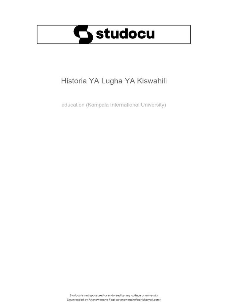 Historia Ya Lugha Ya Kiswahili | PDF