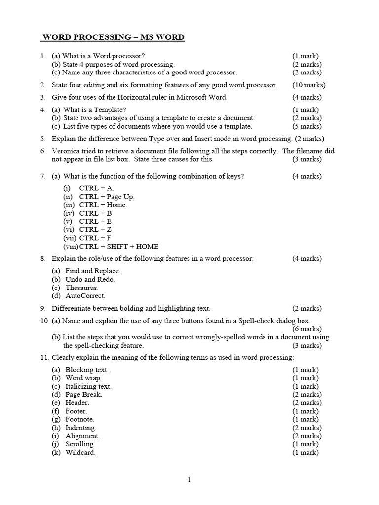 Form 3 Computer Studies Extra Holiday Assignment | PDF | Spreadsheet ...