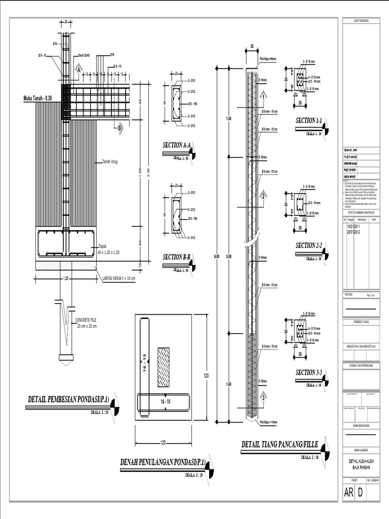 Detail Piling Pile Pondasi (Tiang Pancang) - Model | PDF