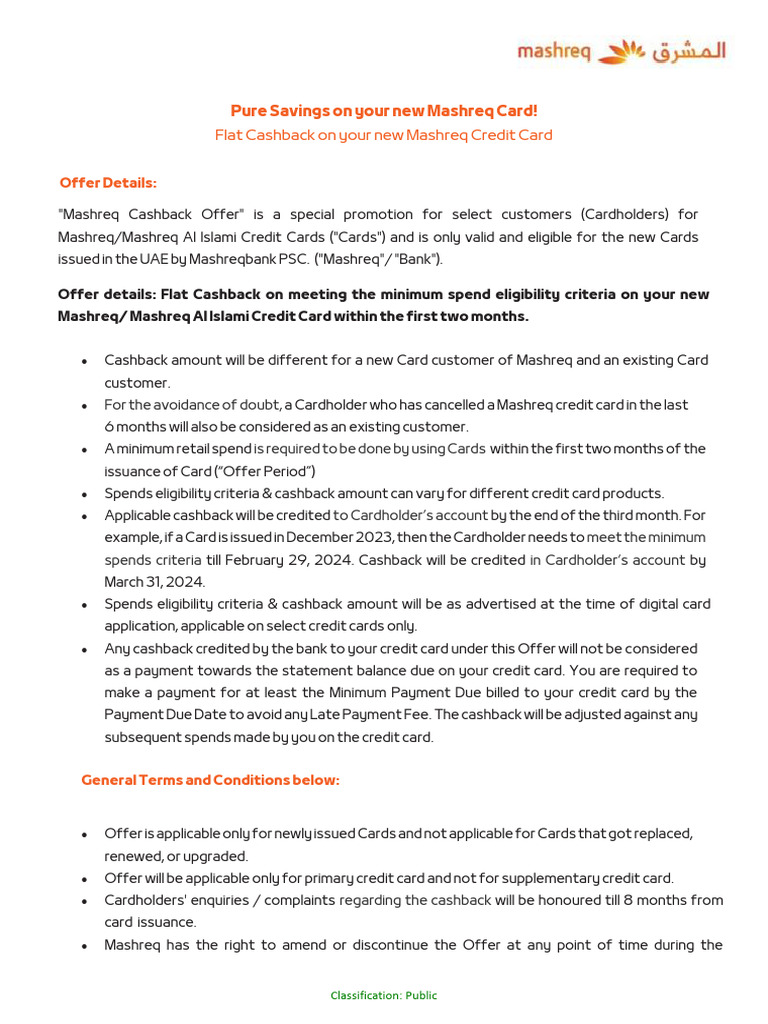 Welcome Offer TNC Eng | PDF | Credit Card | Contractual Term