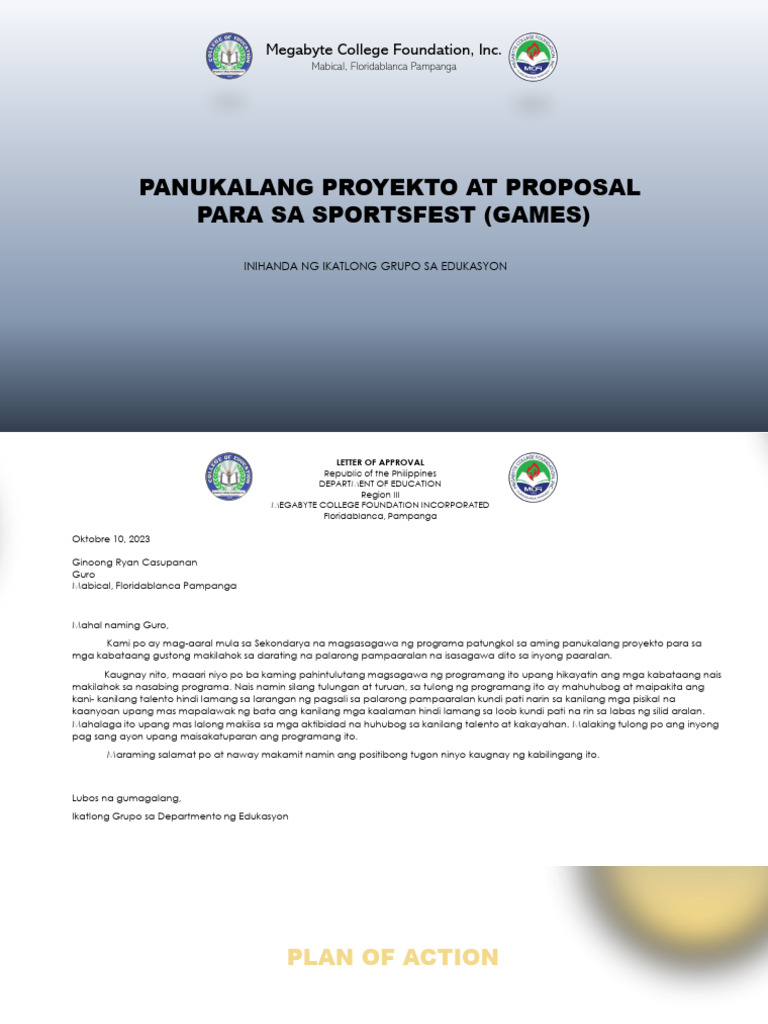Panukalang Proyekto at Proposal para Sa Sportsfest (Games) : Megabyte ...