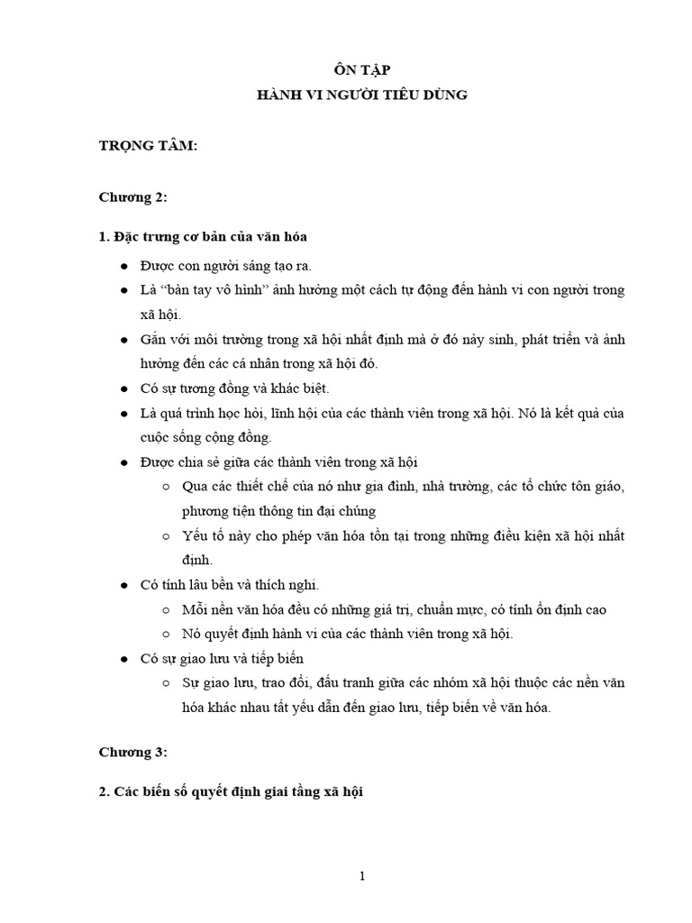 Ôn Tập Thi KTHP Hành Vi NTD | PDF