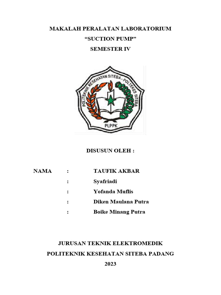 Suction Pump: Fungsi & Operasi | PDF