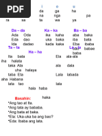 ABAKADA Pantig Examples | PDF