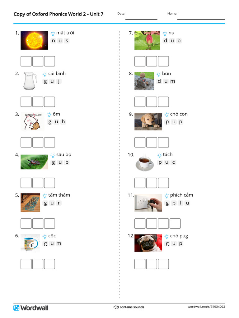 Oxford Phonics World 2 Unit 7 Anagram | PDF