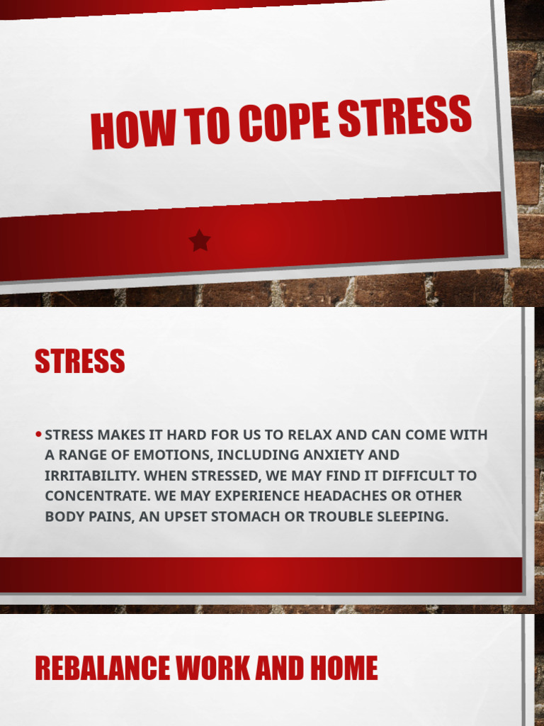 How To Cope Stress | PDF | Stress (Biology) | Relaxation (Psychology)