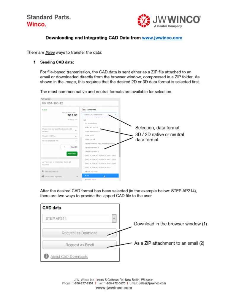 Winco Web Cad Tutorial en Us | PDF | Zip (File Format) | Computer File