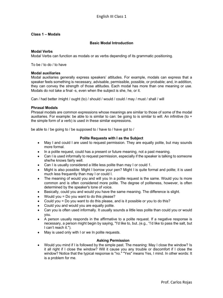 Class 1 | PDF | Verb | Grammar