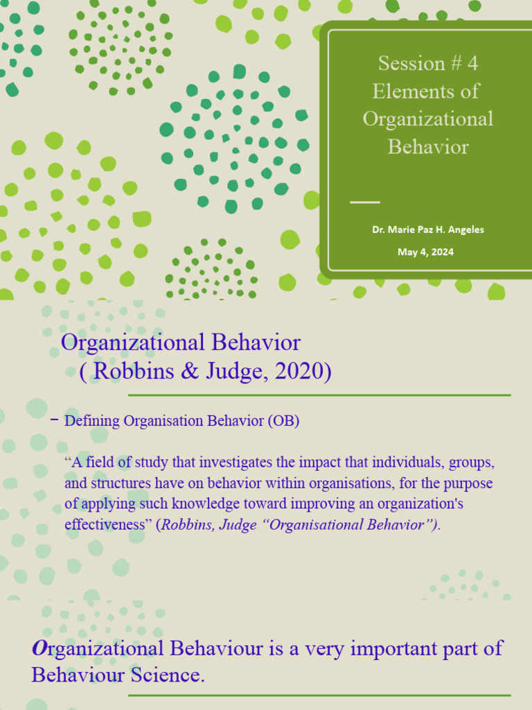Key Elements of Organizational Behavior | PDF | Organizational Behavior ...