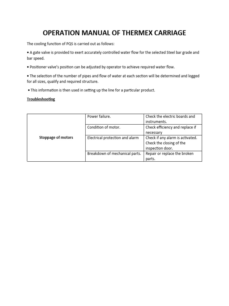 Operation Manual 440 Thermex Carriage | PDF