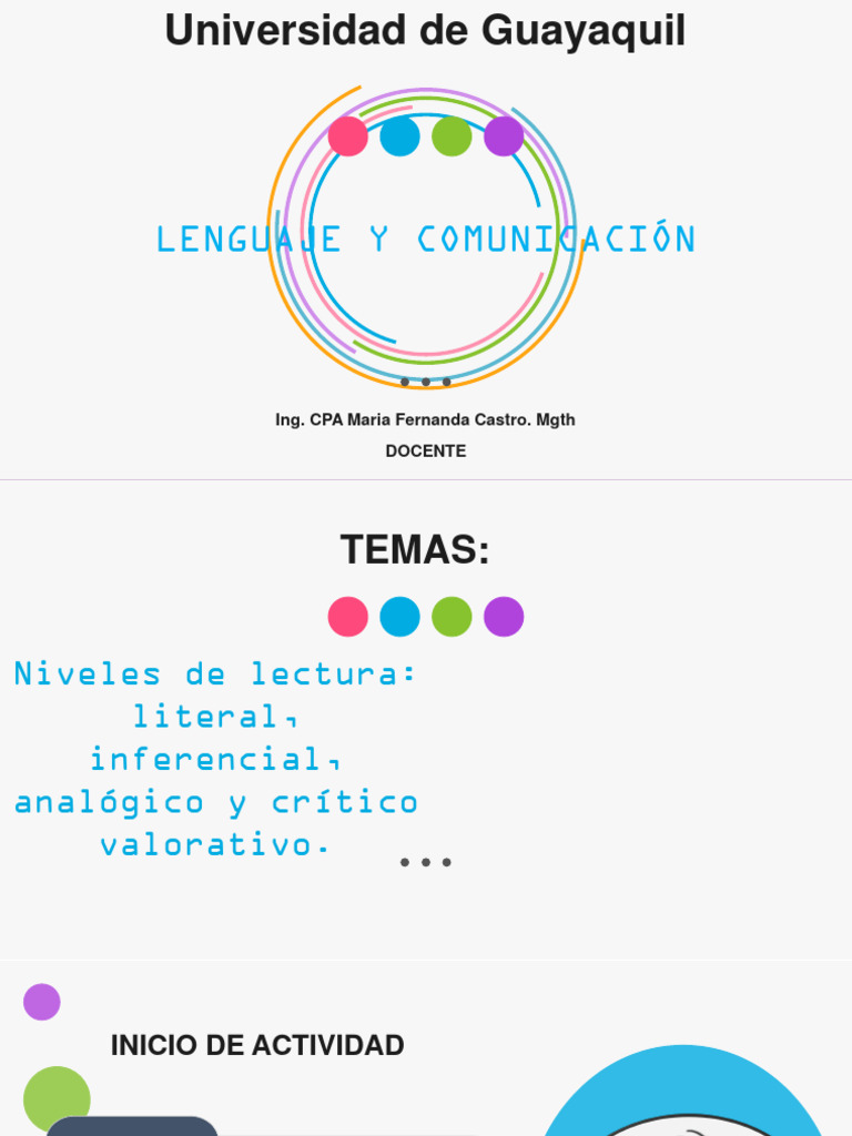 TEMA 14 Niveles de Lectura Literal Inferencial, Analógico y Crítico ...