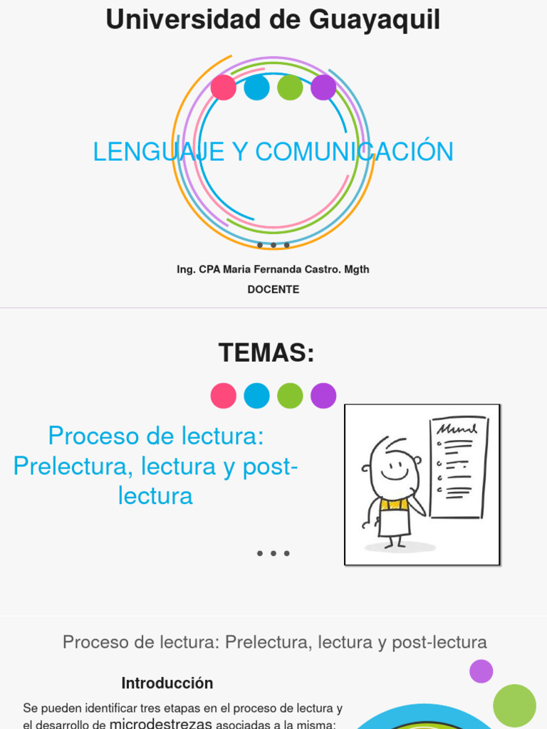 TEMA 8 Proceso de Lectura Prelectura, Lectura y Post-Lectura | PDF ...